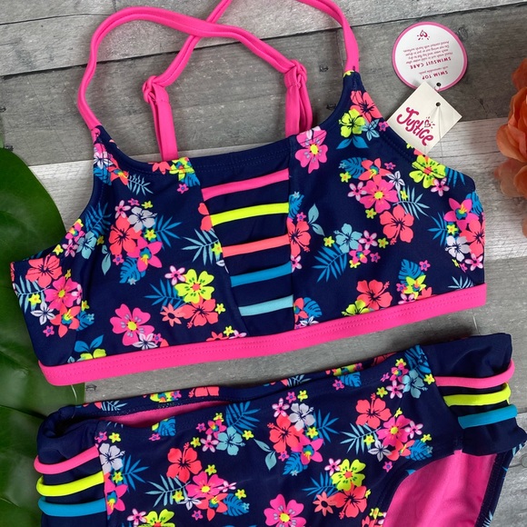 Justice | Swim | Justice Floral Swimsuit Girls Bikini 2 Piece | Poshmark